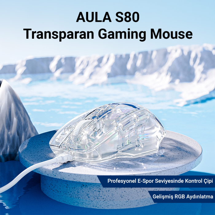 Aula S80 7200DPI 7 Tuşlu RGB Şeffaf Optik Oyuncu Gaming Mouse - Aula ...